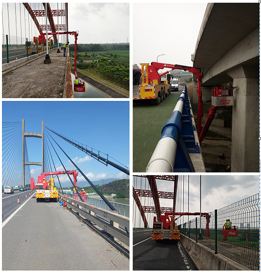 Truk Inspeksi Jembatan 4 Gandar 8x4 18m Jenis Bucket Howo